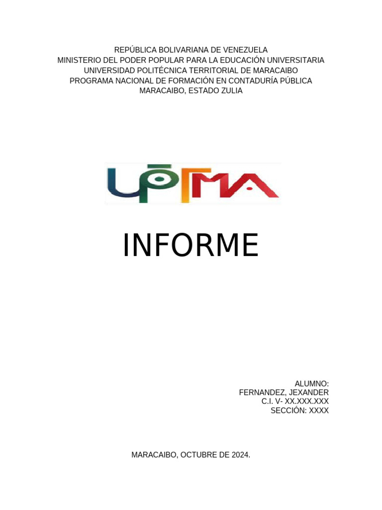 Informe UPTM Maracaibo 2024 | PDF