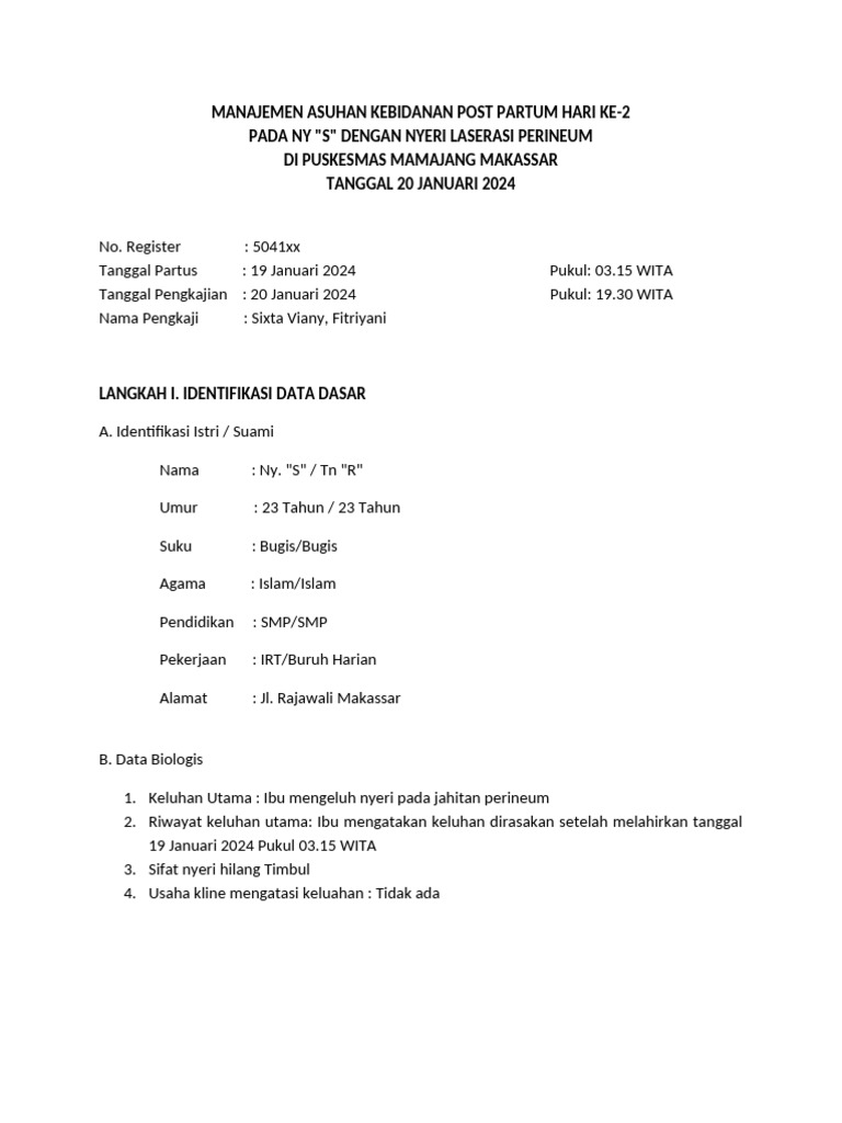 Akseb Nyeri Laserasi Perineum - KLP4 Pasca Persalinan | PDF