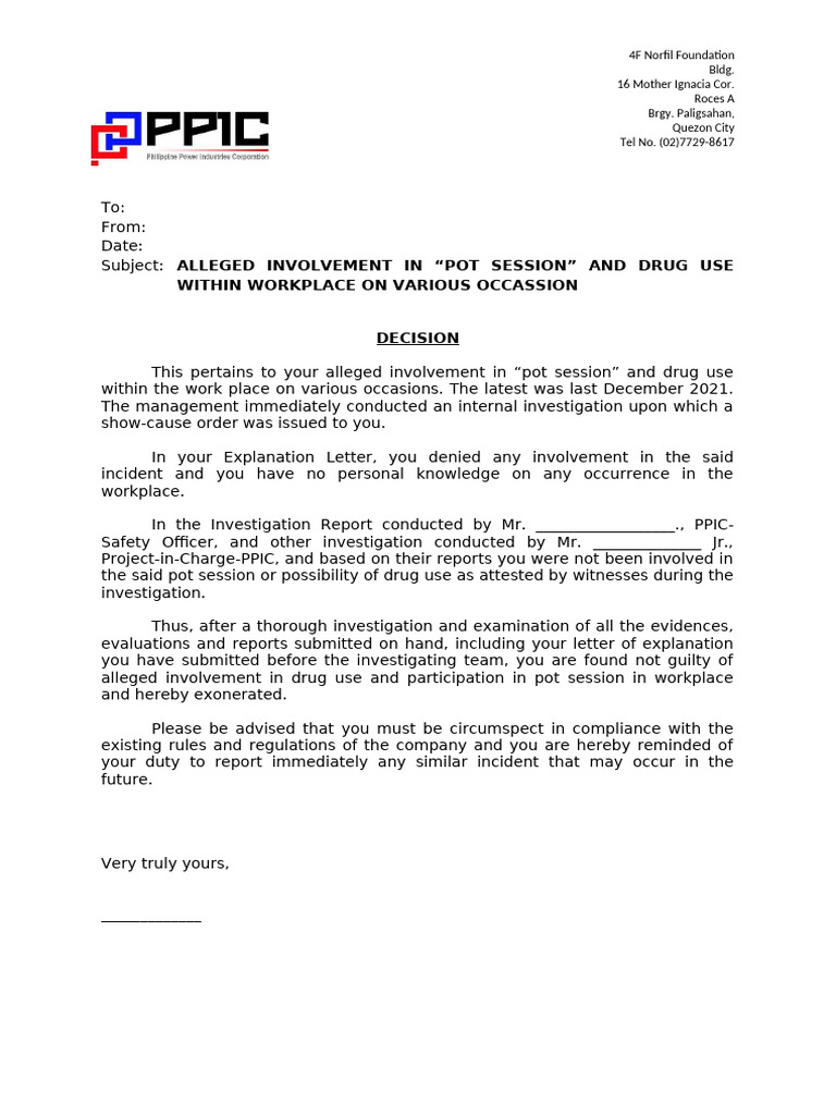 PPIC-DECISION-to Those Who Are Not Involved and Exonerated | PDF