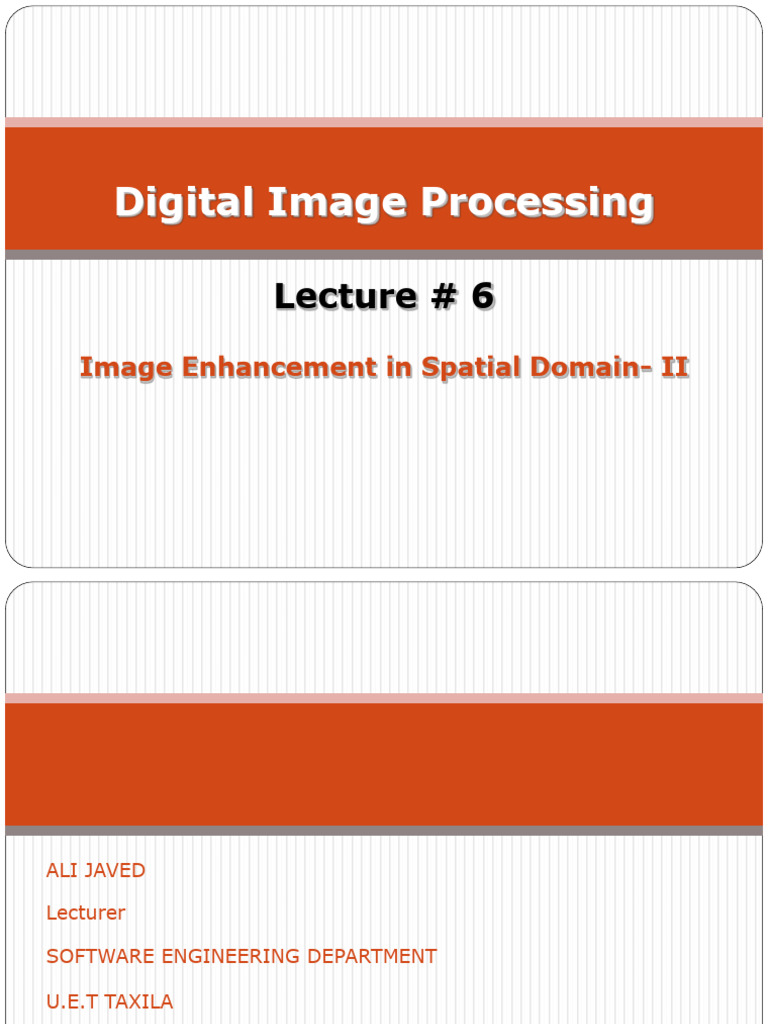 Lecture_06 Image Enhancement in Spatial Domain | PDF | Signal Processing | Graphics