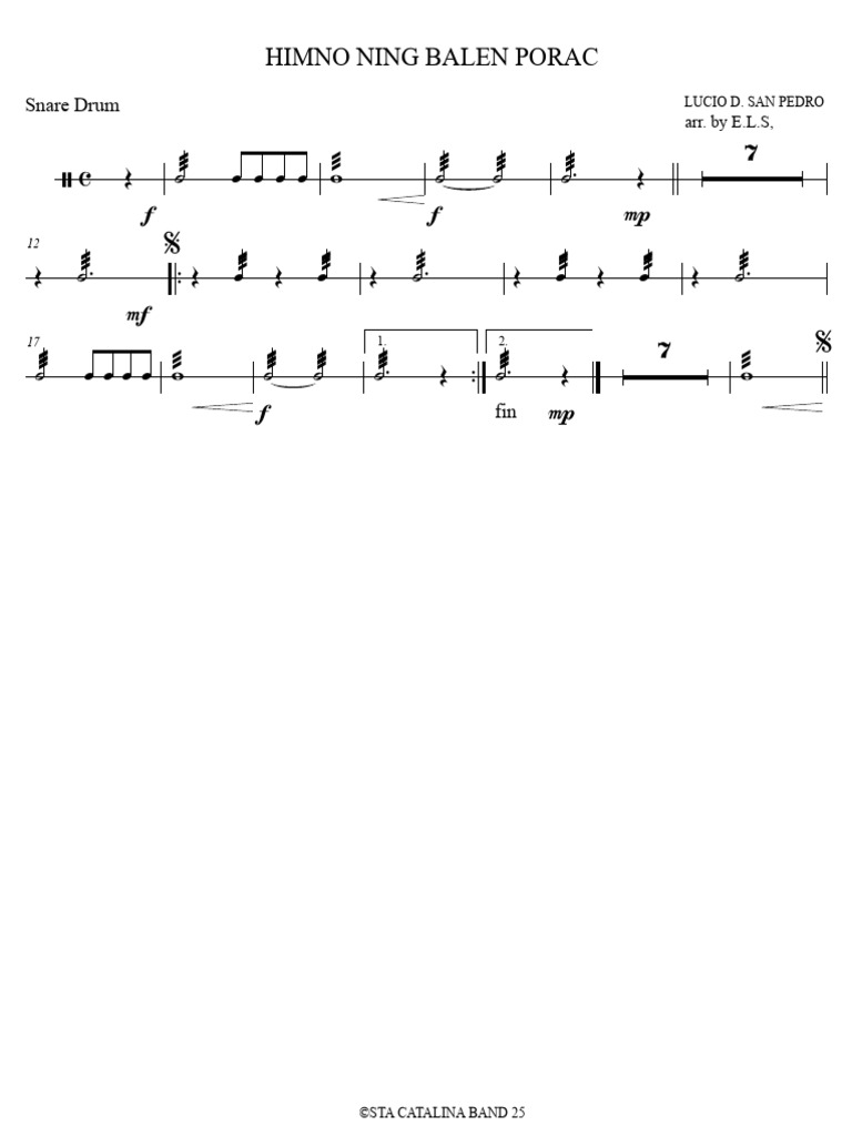 himno ning porac - Snare Drum | PDF