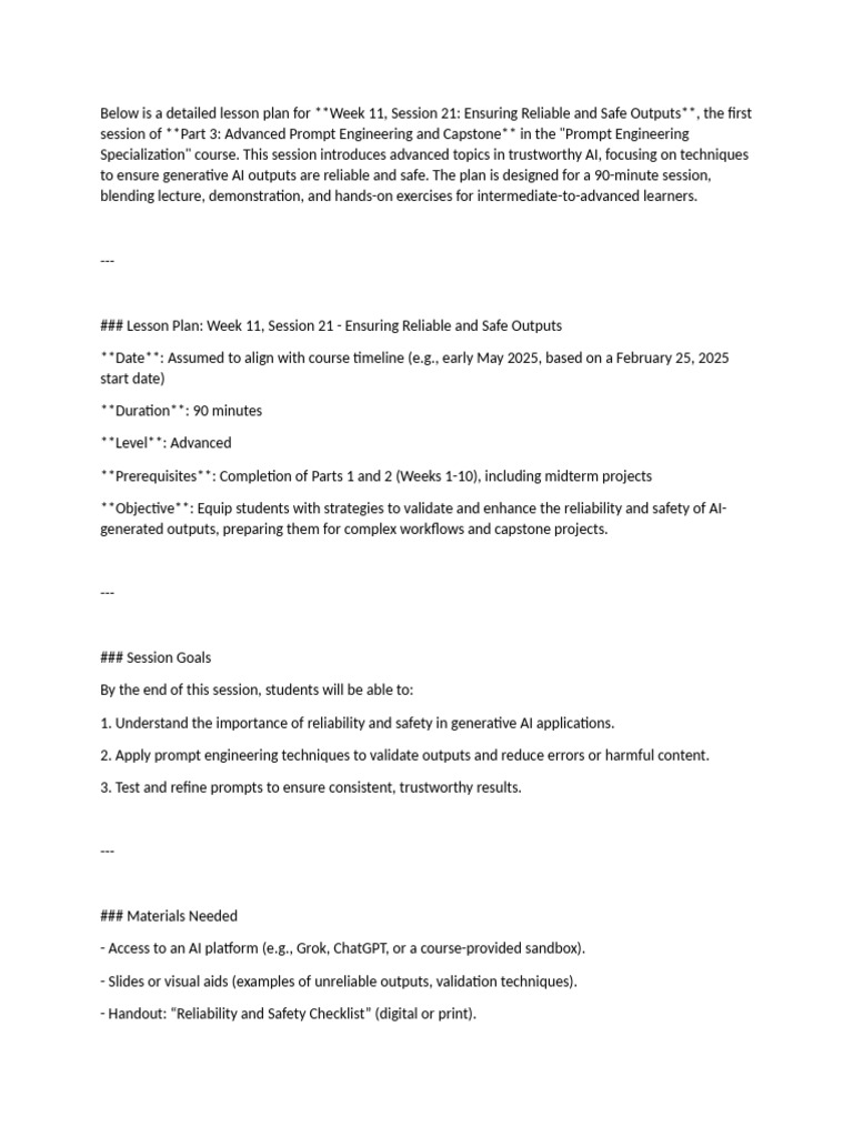 Advanced Techniques for Reliable AI Outputs | PDF | Artificial ...