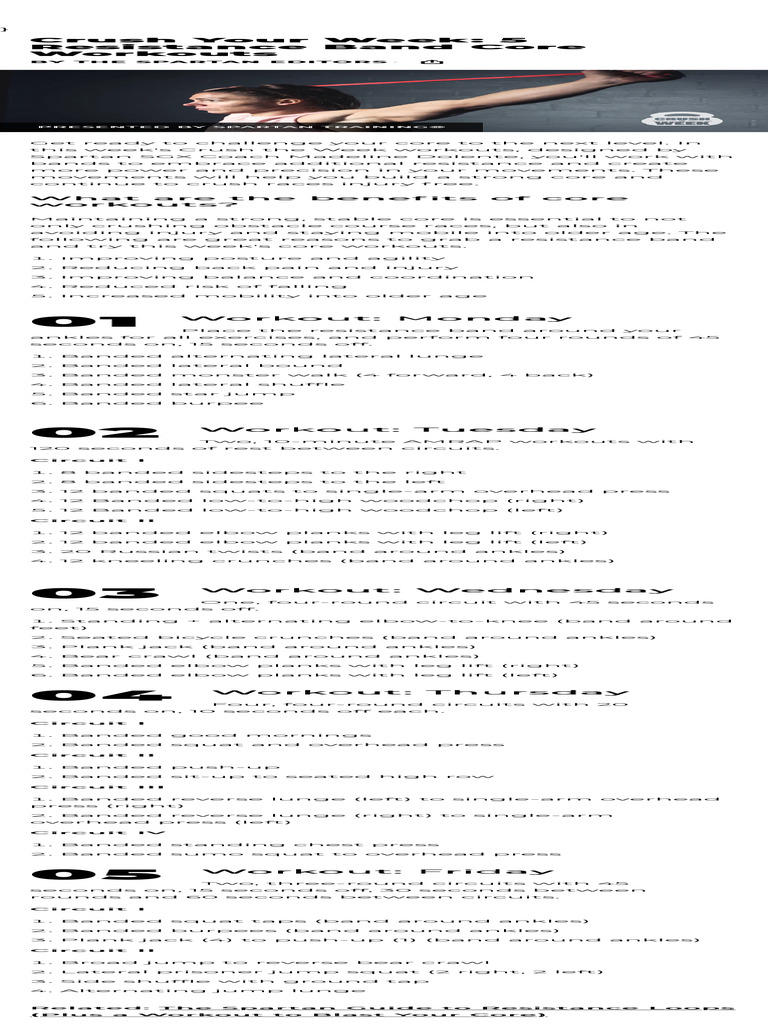 Aplasta Tu Semana 5 Ejercicios de Core de Banda de Resistencia | PDF ...
