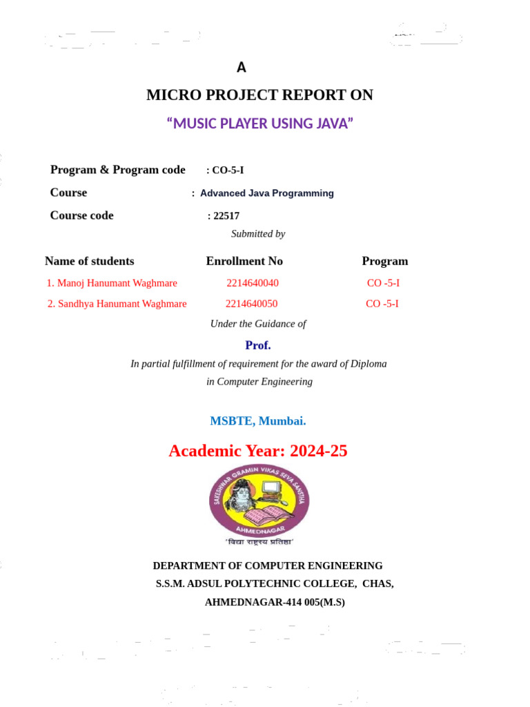 AJP Micro Project | PDF | Java (Programming Language) | Java Virtual ... AJP Micro Project | PDF | Java (Programming Language) | Java Virtual ...