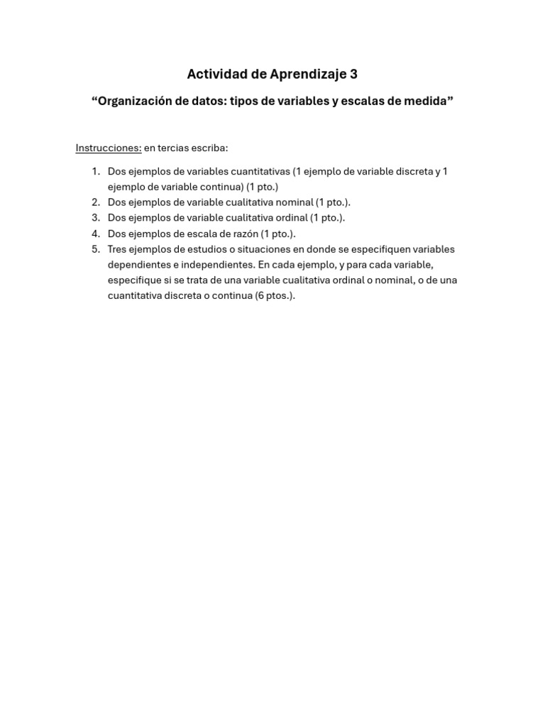 ADA 3_Clasificacion de Variables | PDF