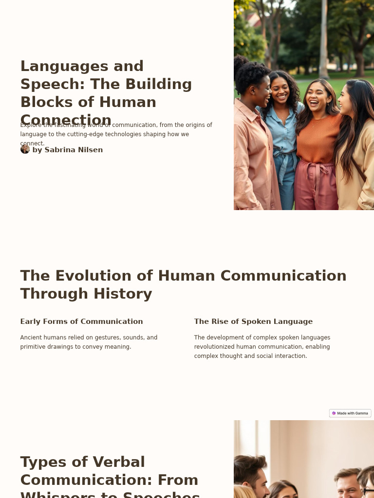 Languages and Speech The Building Blocks of Human Connection | PDF ...