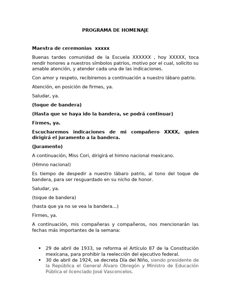 Programa para Homenaje | PDF | Gobierno