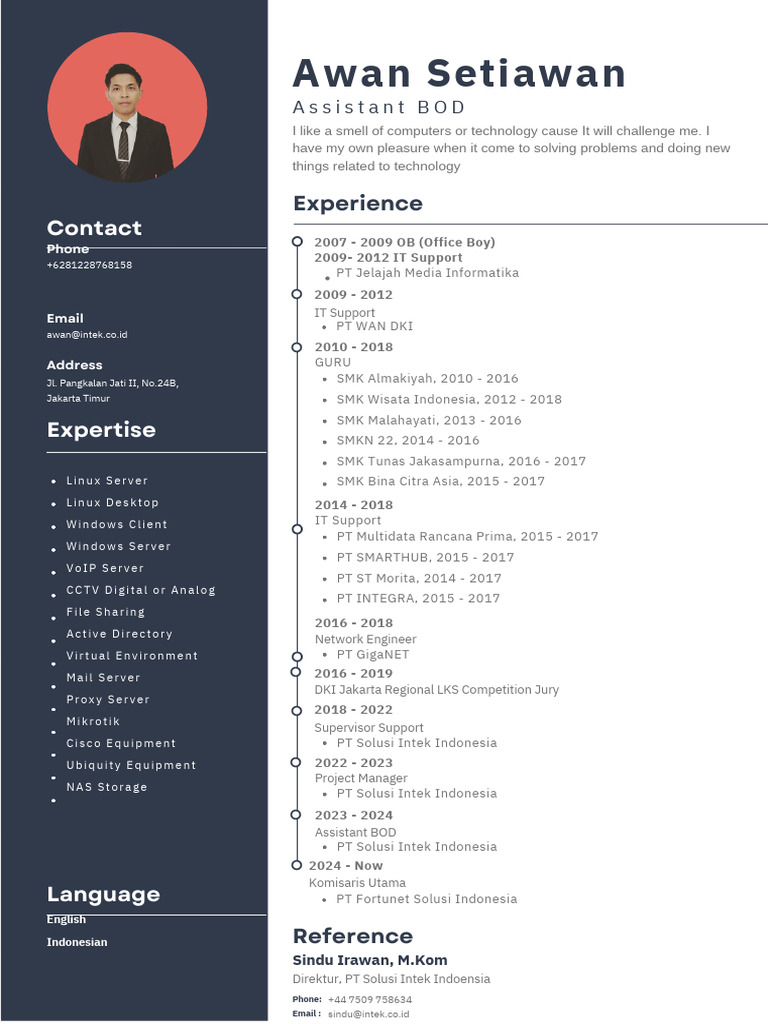 CV Resume - Awan Setiawan New | PDF | Computer Engineering | Distributed Computing Architecture
