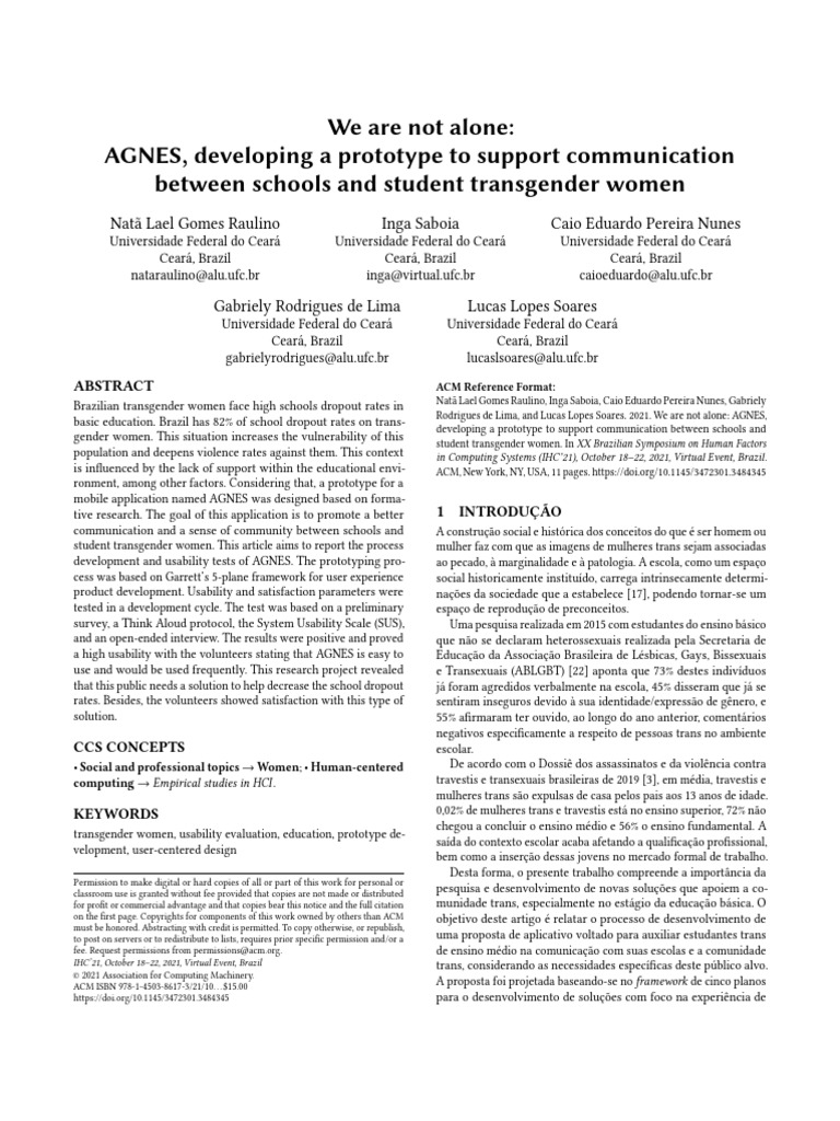 We Are Not Alone - AGNES, Developing A Prototype To Support ...