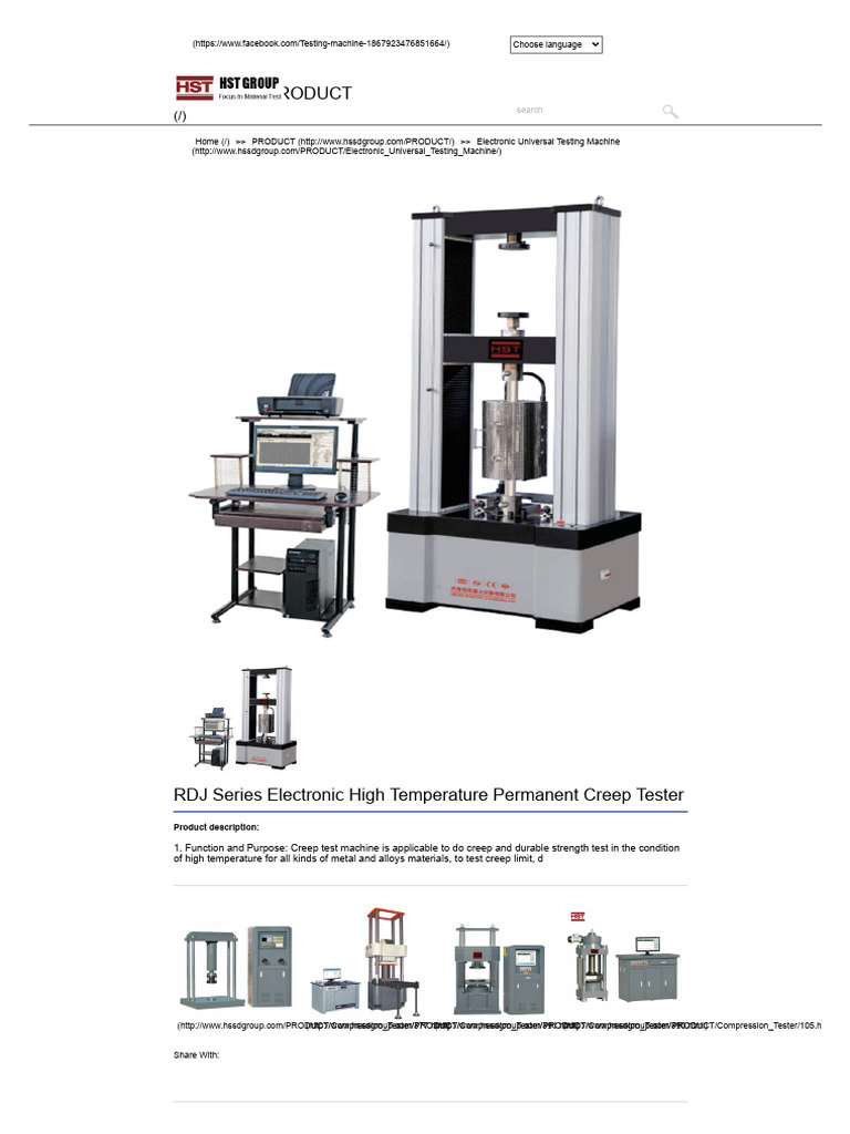 RDJ Series Electronic High Temperature Permanent Creep Tester - HST ...