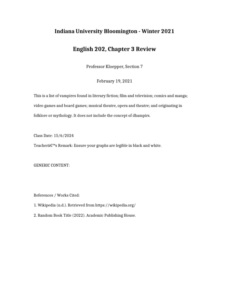 English 202 Chapter 3 Review | PDF