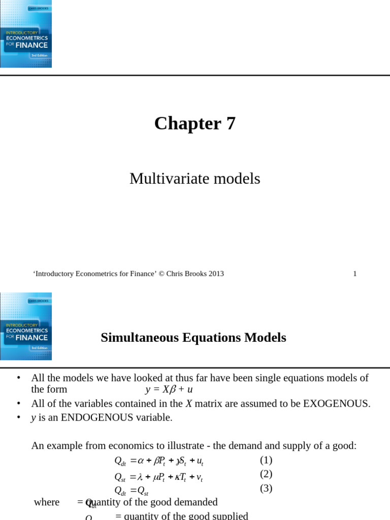 Chap 7 Multivariate Models in Finance | PDF | Econometrics | Applied Mathematics
