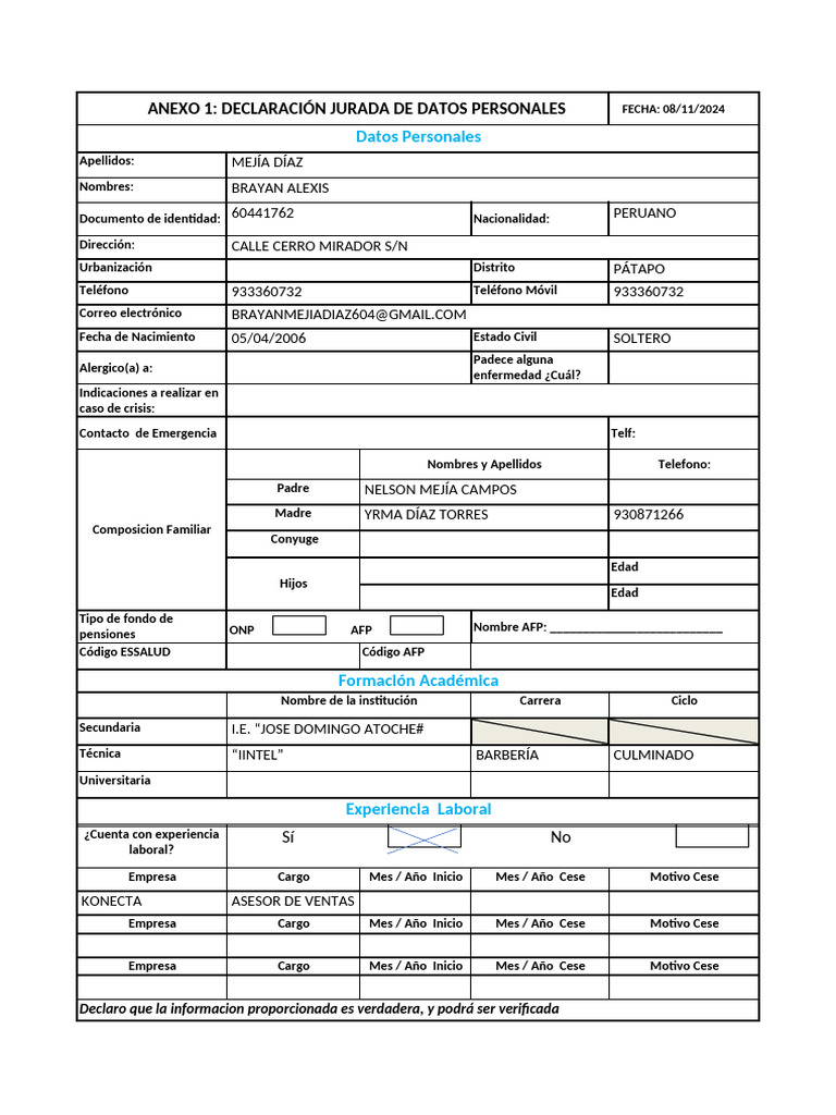 Documentos Personal Ingresante BCP | PDF | Acuerdo de no divulgación ...