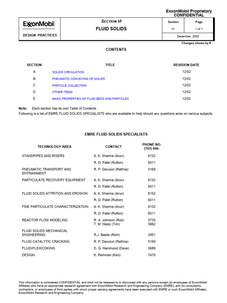 ExxonMobil Fluid Solids Design Practices | PDF | Process Engineering ...
