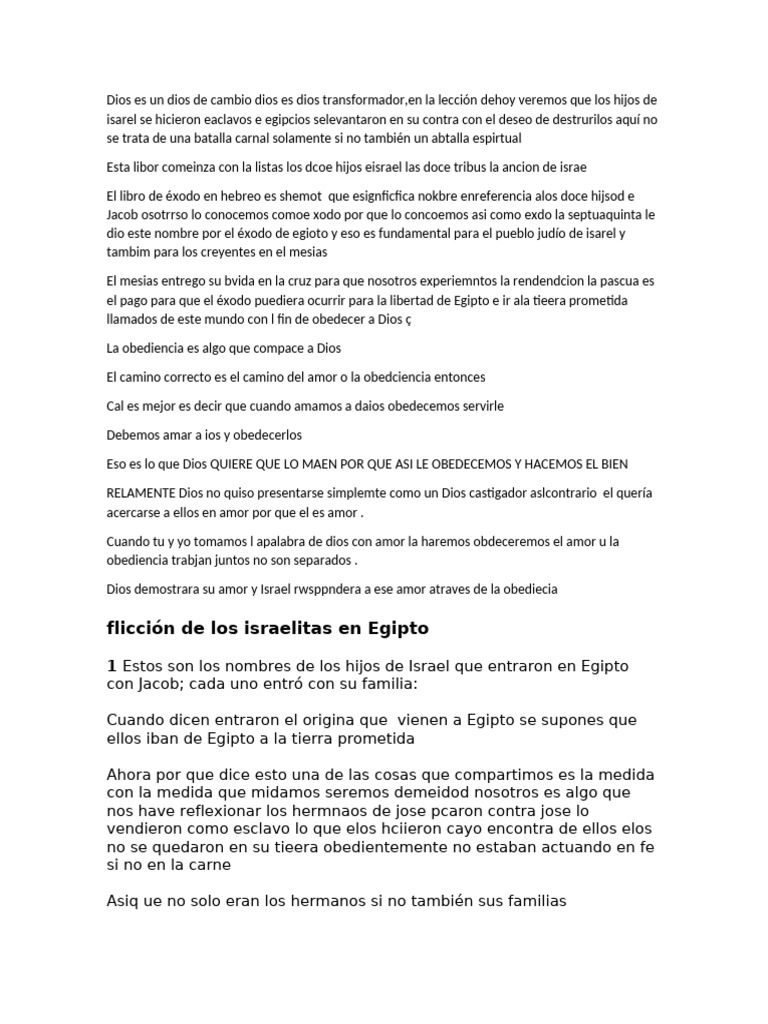 exodo 1 | PDF | Libro del éxodo | Jacob