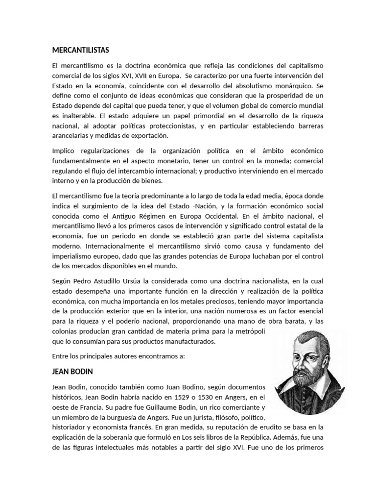 Mercantilistas Clasicos | PDF | Economias | Ciencias económicas