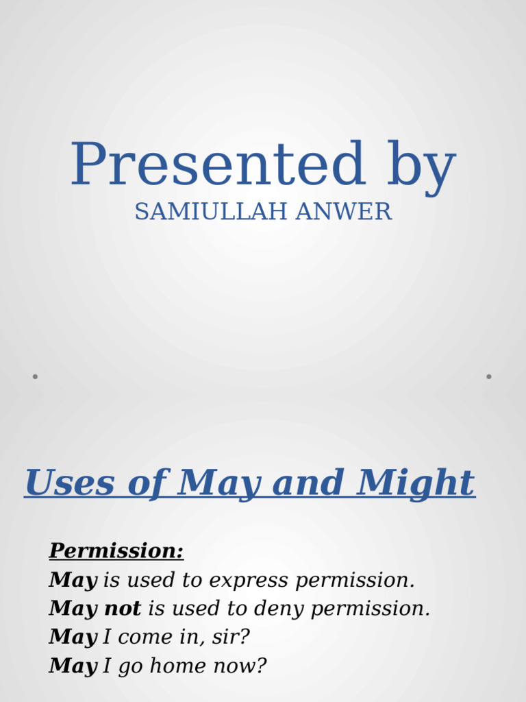 Uses of May and Might Explained | PDF