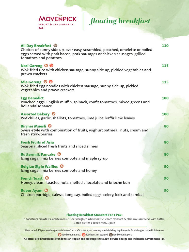 Movenpick - Floating Breakfast Menu | PDF | Foods | Cuisine