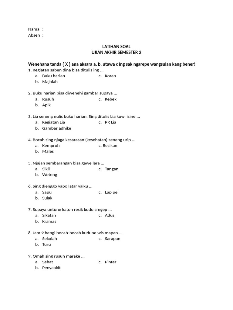 LATSOL B JAWA 2 | PDF