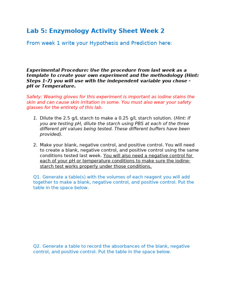Enzymology Lab: pH & Temp Effects | PDF | Experiment | Scientific Control