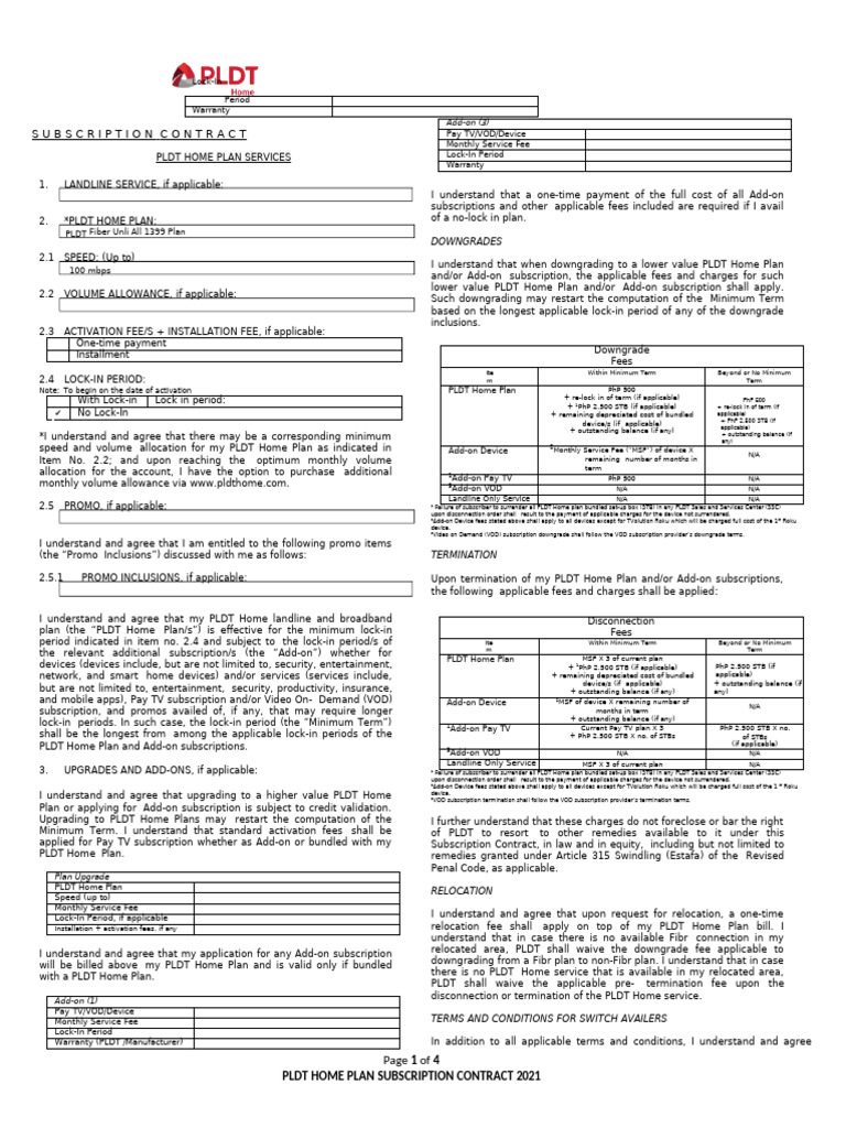 PLDT Subscription Certificate | PDF | Subscription Business Model | Pay ...