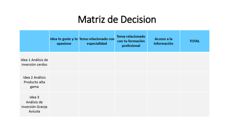 Matriz de Decision | PDF