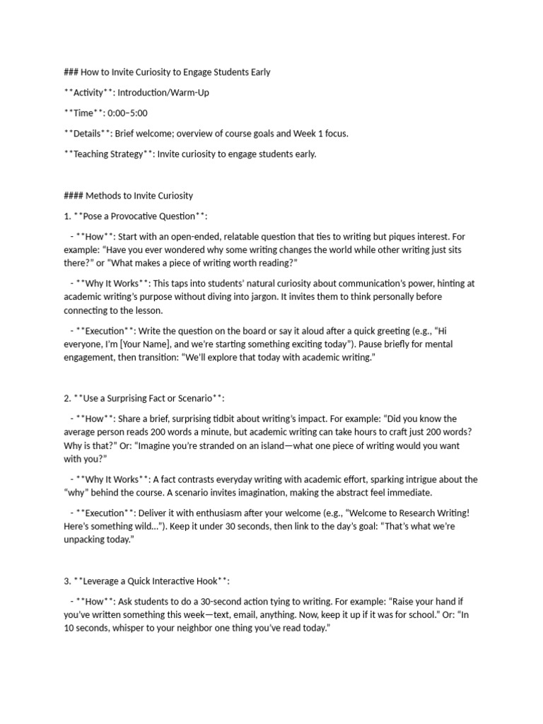 Engage Students with Curiosity Techniques | PDF | Human Communication ...