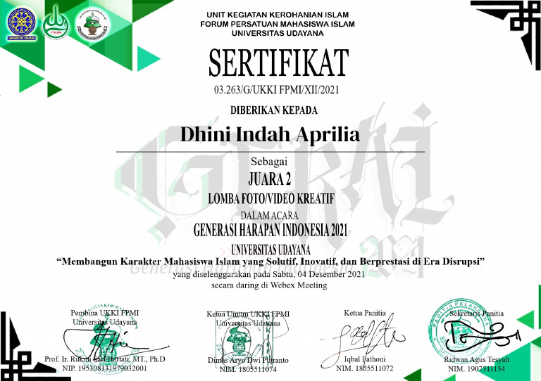 Sertif Juara - Dhini Indah Aprilia | PDF