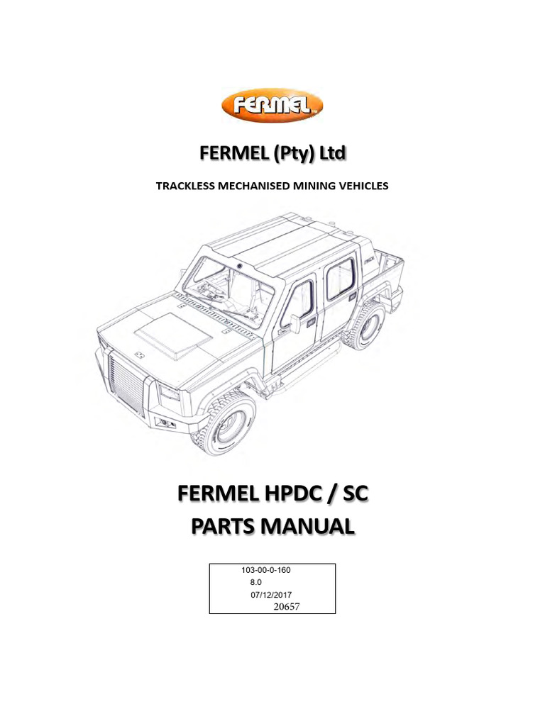 FERMEL (Pty) LTD: Fermel HPDC / SC Parts Manual | PDF | Crane (Machine ...