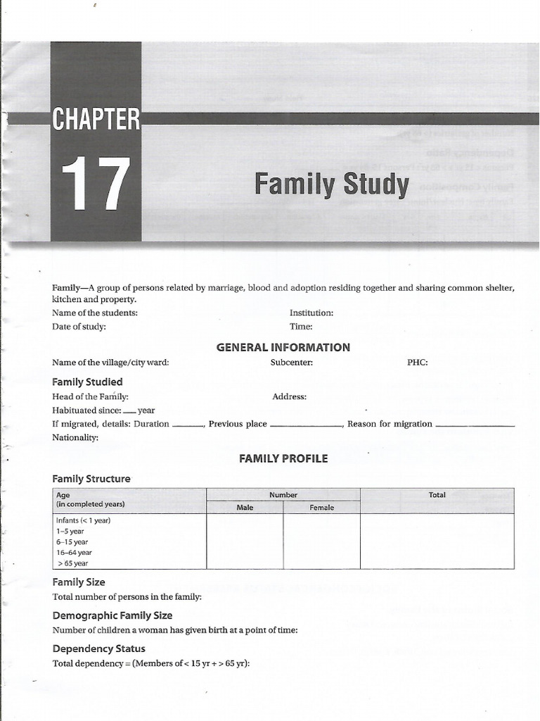 Family Study - Proforma 2 | PDF