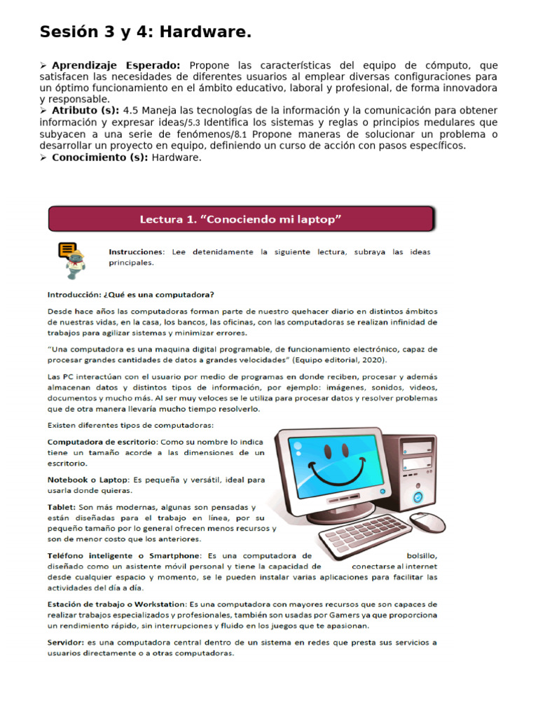 Lectura Sesión 3 y 4 | PDF