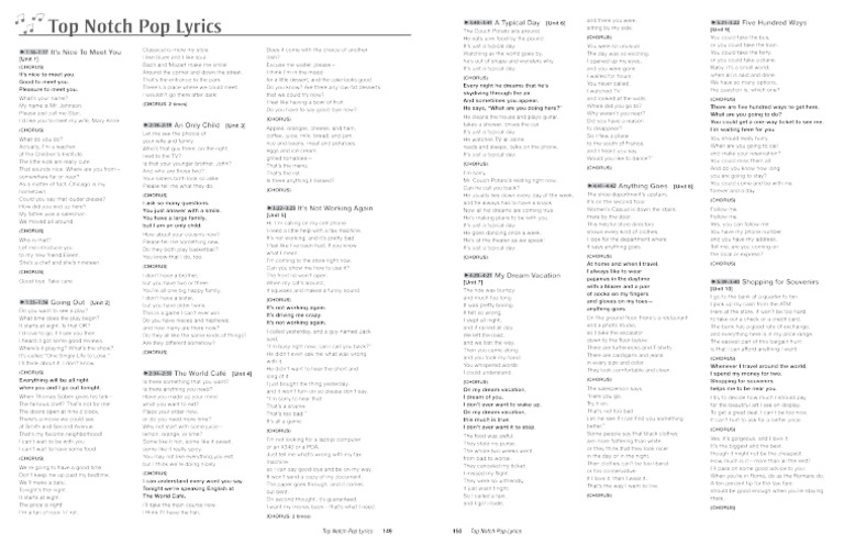 Top.Notch.1.Pop.Lyrics | PDF