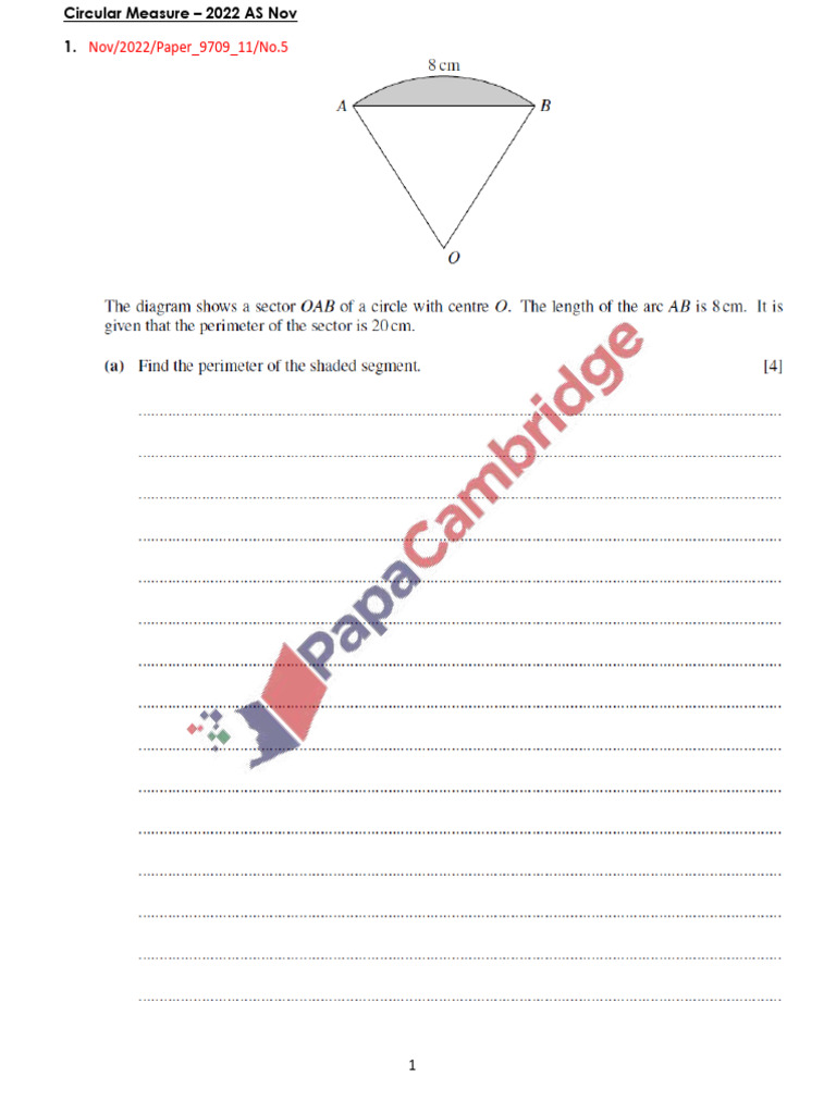 Circular Measure 2022 Nov as Math | PDF