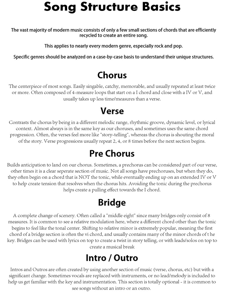 Patreon Only - Song Structure Basics | PDF | Song Structure | Songs
