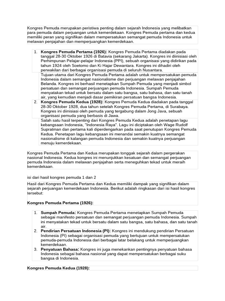 Kongres Pemuda Merupakan Peristiwa Penting Dalam Sejarah Indonesia Yang ...