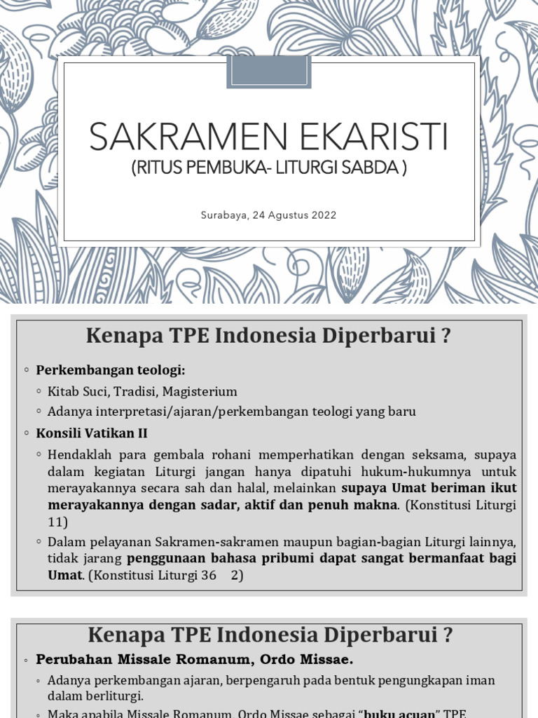 Ritus Pembuka dalam Perayaan Ekaristi | PDF