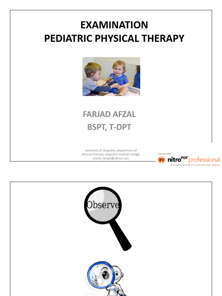 Pediatric Physical Therapy Examination Guide | PDF | Anatomical Terms ...