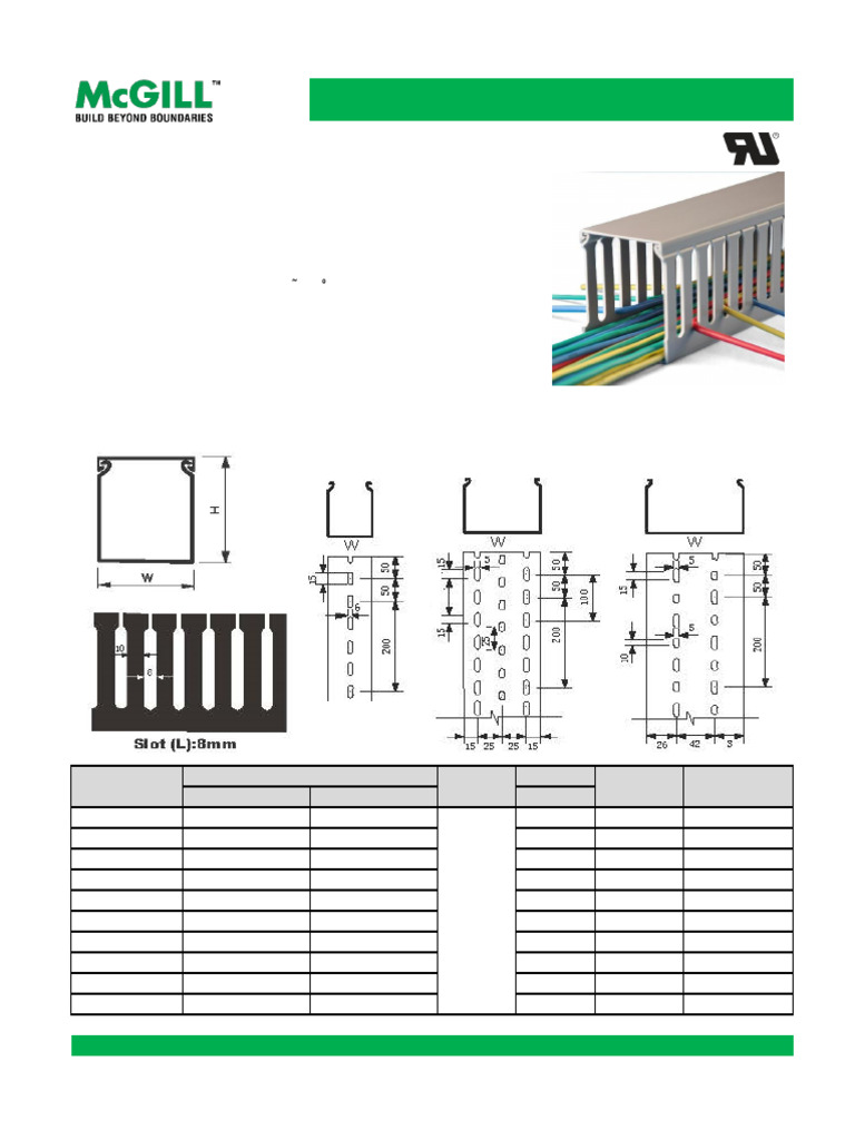 McGill Cable Trunking Datasheet | PDF