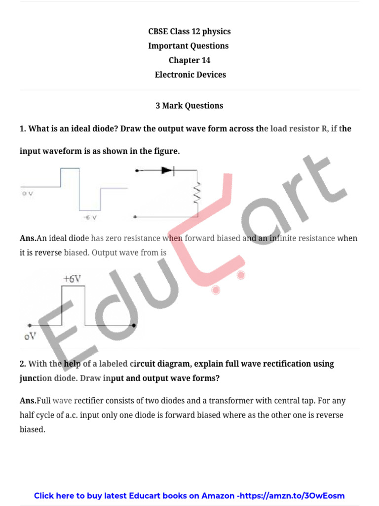 3 Marks (Electronic Devices) | PDF | Amplifier | P–N Junction