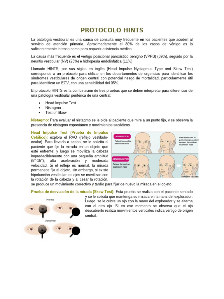 Protocolo Hints | PDF | Neuroimagen | Vértigo