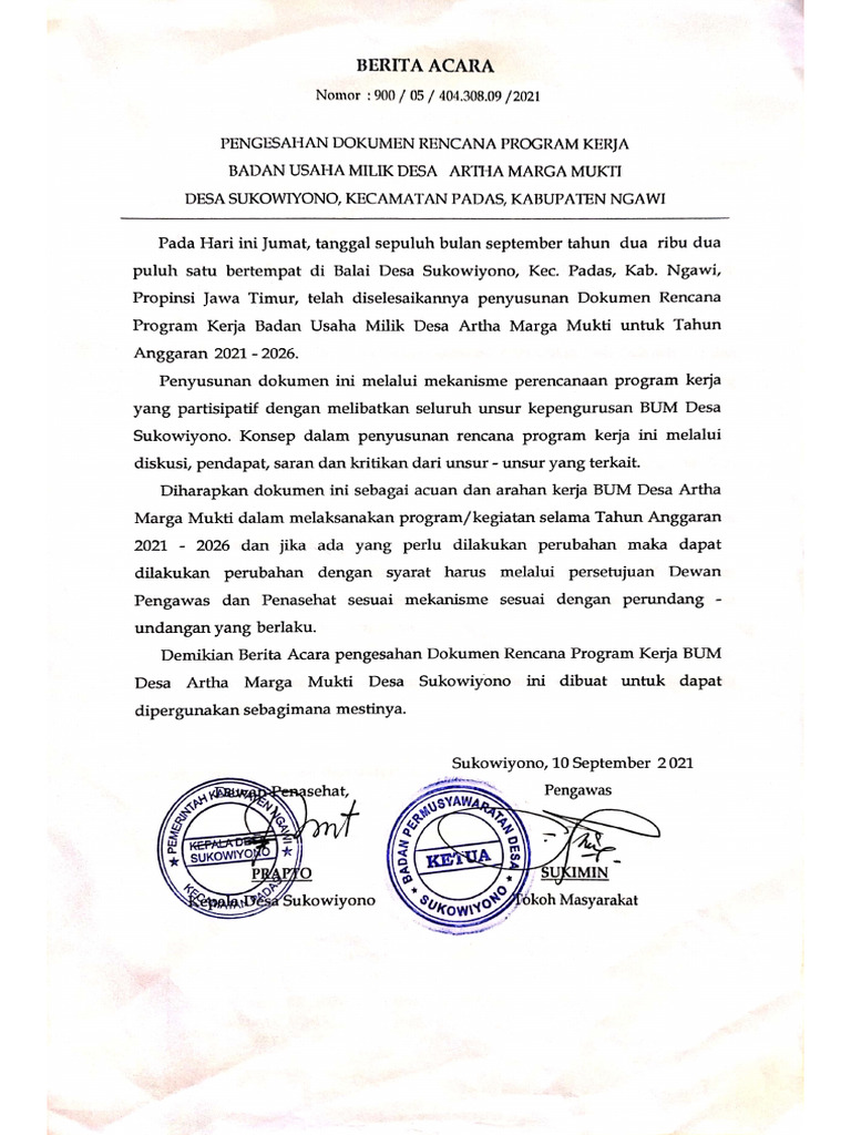 5. Program Kerja | PDF