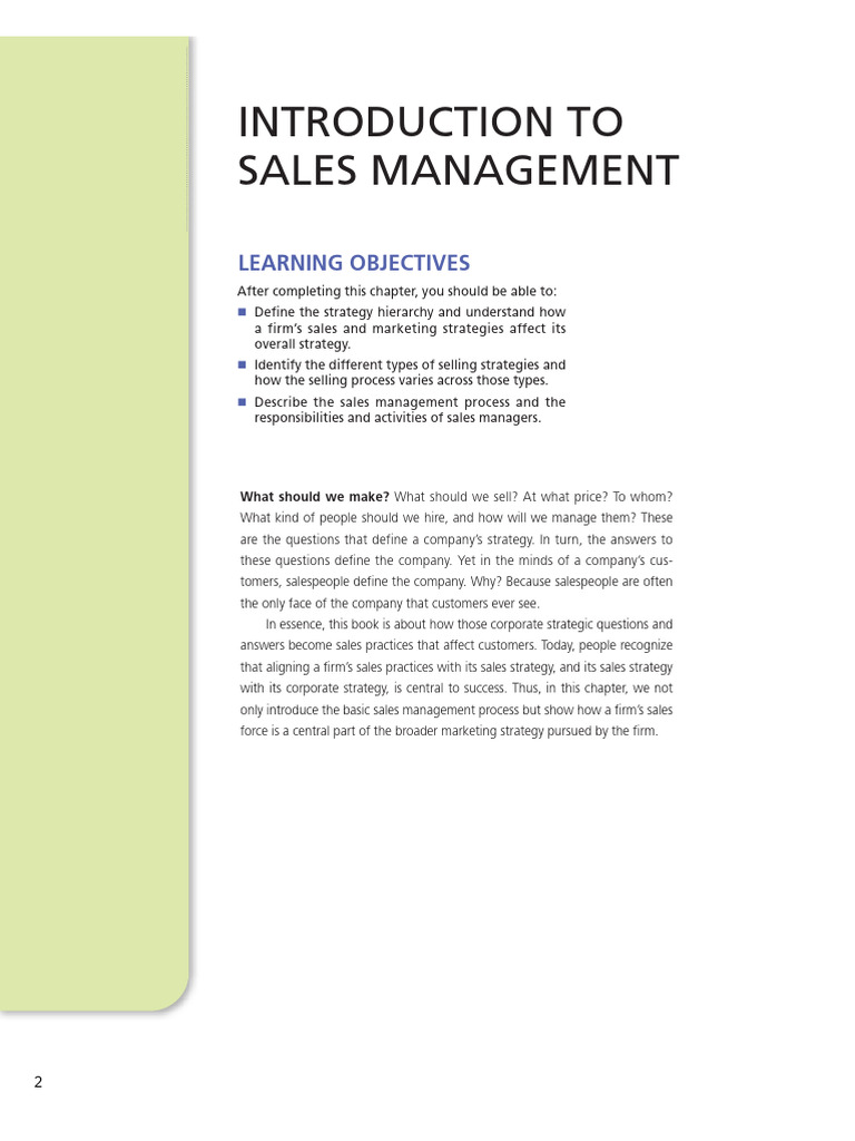 Chapter-1_Sales-Mgt | PDF | Sales | Goal