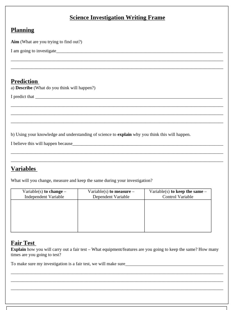 Science Investigation Planning Template | PDF | Science | Applied ...