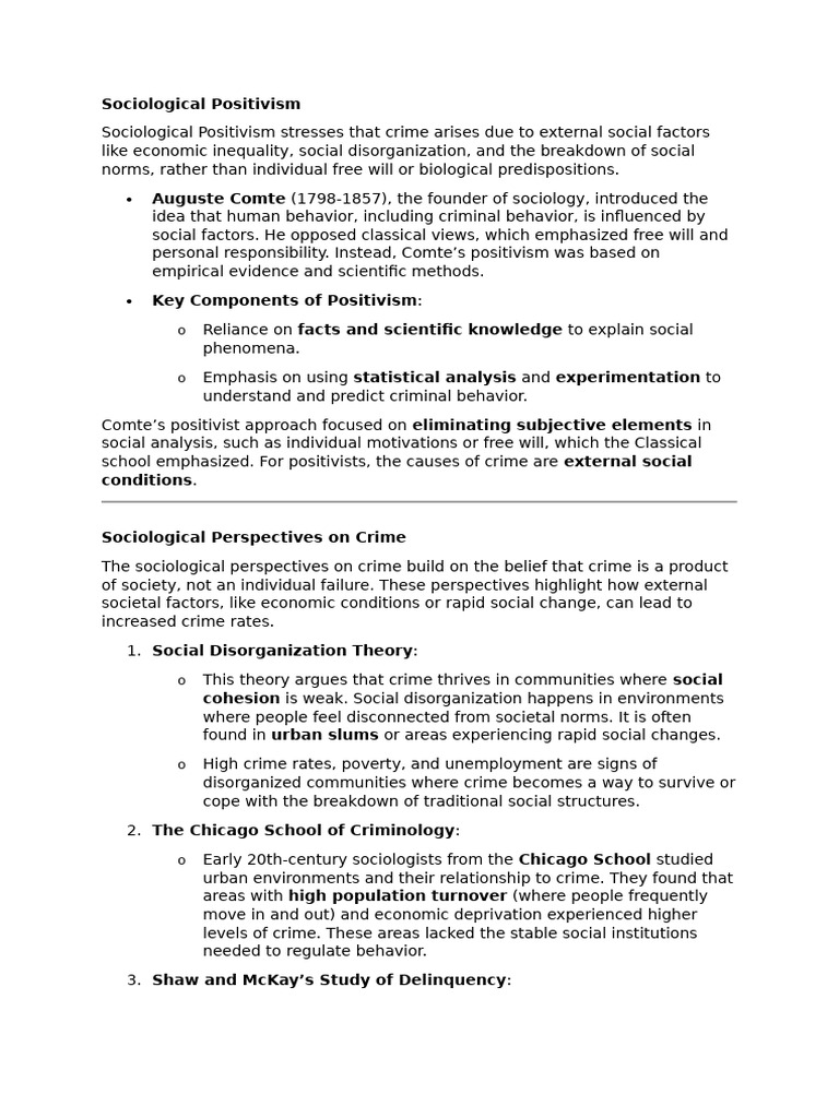 Sociological Positivism and Crime Dynamics | PDF | Deviance (Sociology ...