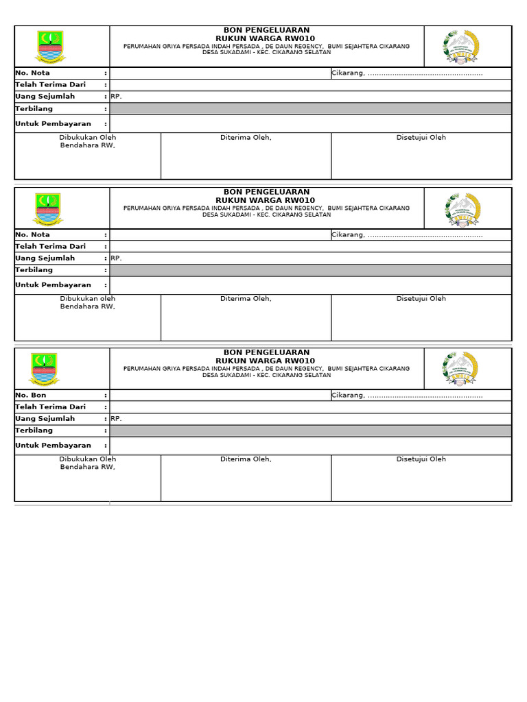 Tempale Kwitansi RW010 | PDF