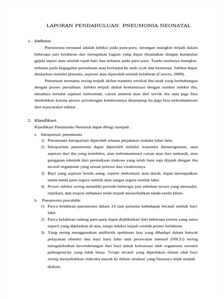 PDF LP Pneumonia Neonatal | PDF