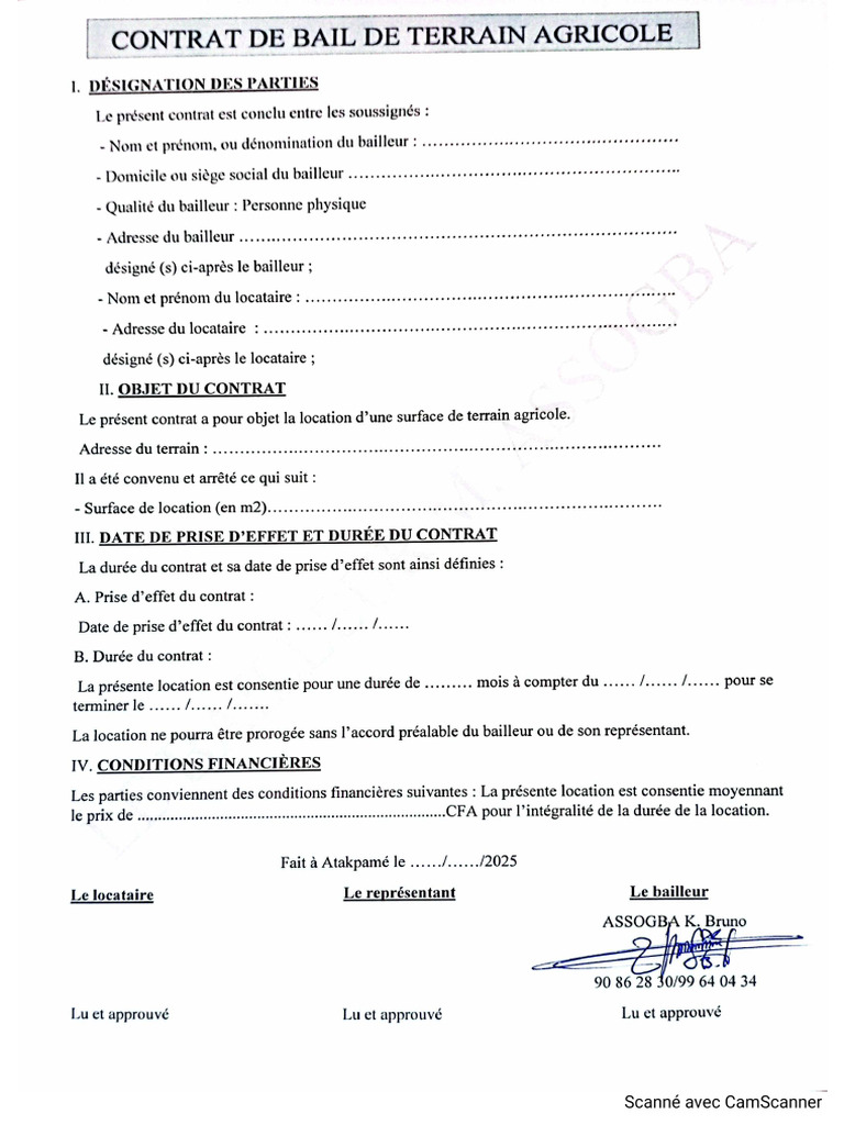 Contrat de Bail Vide | PDF