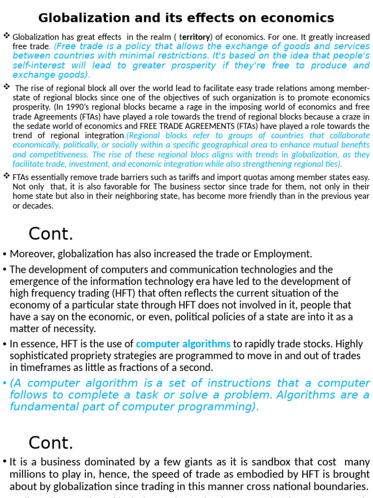 Globalization and Its Effects On Economics | PDF | Globalization ...