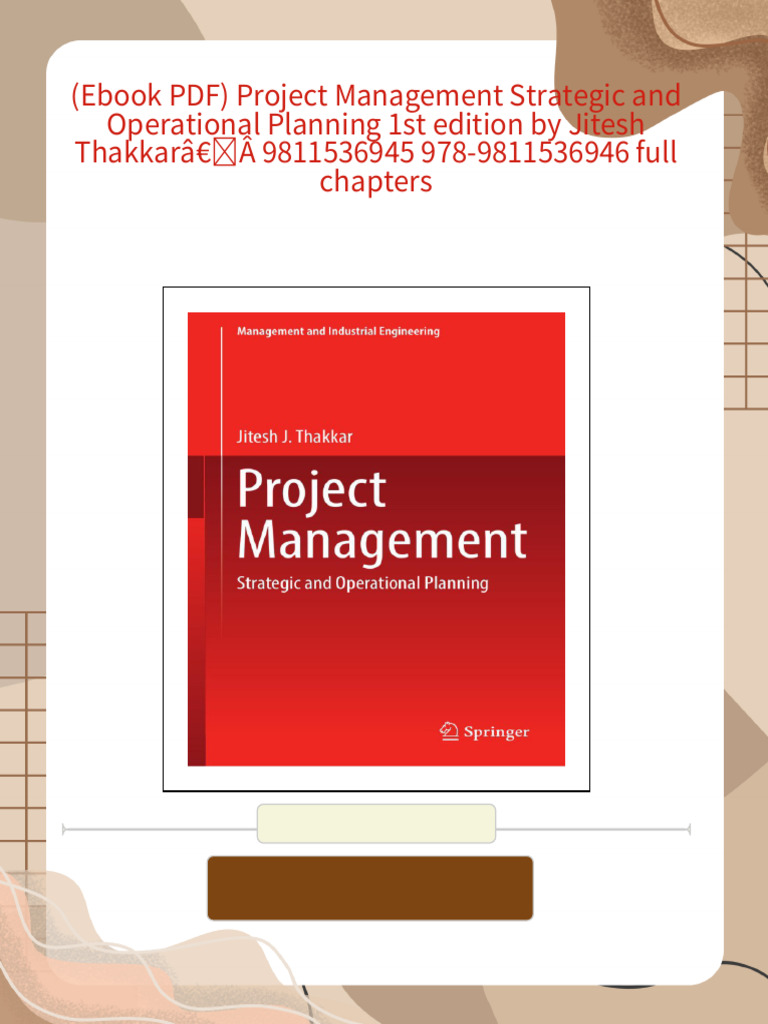 (Ebook PDF) Project Management Strategic and Operational Planning 1st ...