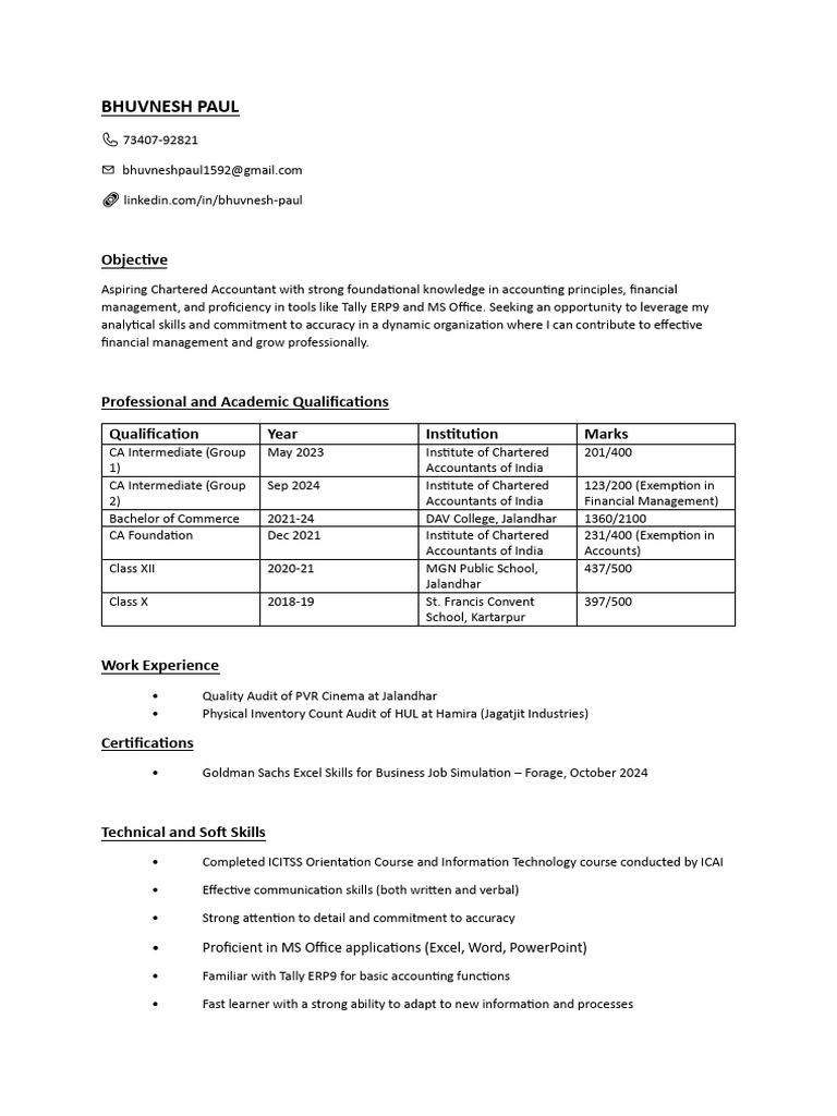 BHUVNESH PAUL_RESUME | PDF